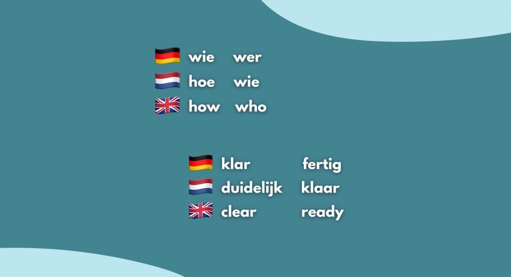 False friends in German and Dutch language